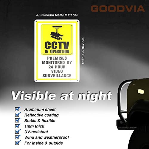 Goodvia CCTV in Operation Sign Metal Reflective CCTV Sign Outdoor 7 X ...