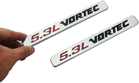 Amazon.com: 2X 5.3L VORTEC Hood Emblems Engine Badge Nameplate ...