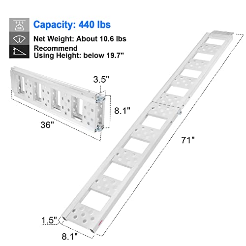Snapklik.com : 6L X 8.1 W Folding Loading Ramp, 440 Lbs Capacity ...