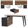 Amazon.com: Homsee Home Office Computer Desk Corner Desk with 3 Drawers ...