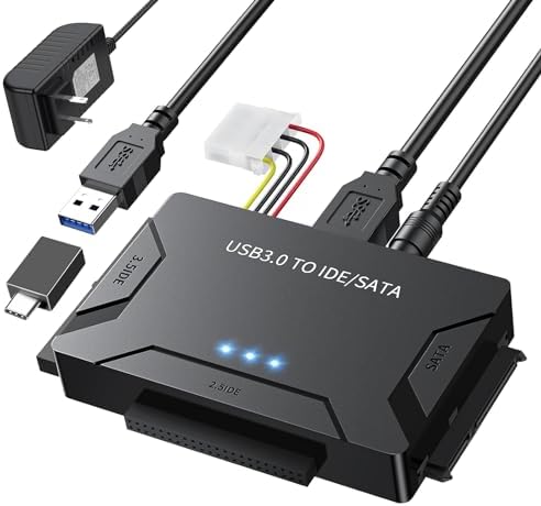Hard Drive Reader, SATA IDE to USB 3.0 Adapter, USB + Type C External ...