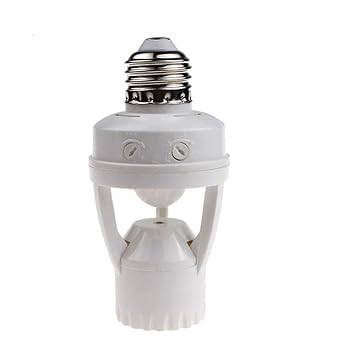 Motion Sensor Light Socket, PIR Motion E26 Screw Bulb Adapter ...