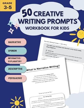 50 Creative Writing Prompts Workbook for Kids: Grades 3–5 | Fun ...
