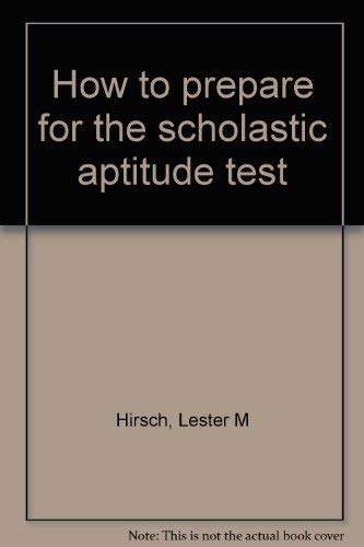 Amazon.co.jp: How to prepare for the scholastic aptitude test : Hirsch ...