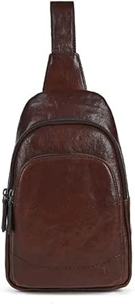 Amazon | [Whatna] アンティーク風合い鞣し天 然 牛 革 斜めがけ ボディバッグ ワンショルダー メンズ ボディ斜め掛け 胸バッグ 肩掛けバック本革 厚手 レザー 左右付け替え ...