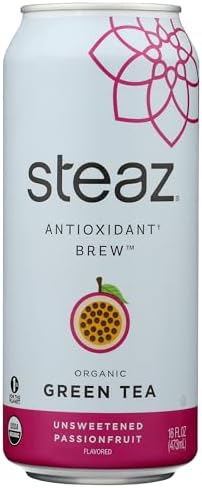 Amazon.com : Steaz, Tea Iced Green Unsweetened Passionfruit Organic, 16 ...