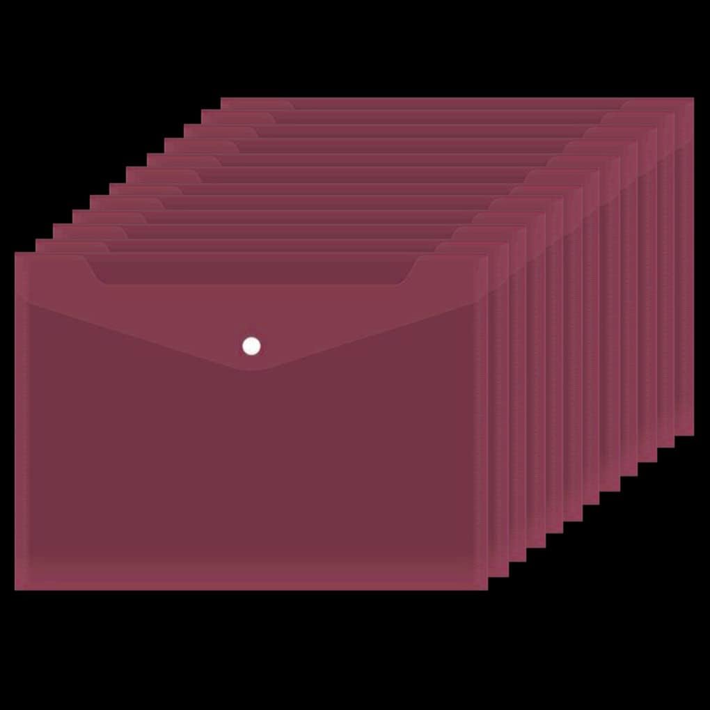 Pack of 12 Janrax A4 Pink Document Wallets - Button Stud Folder ...