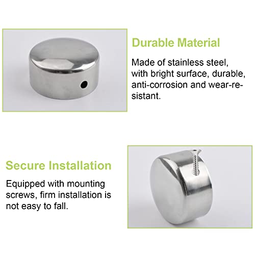 UFURMATE Handrail End Cap, 4PCS 201 Stainless Steel Round Handrail End ...