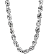 TUOKAY Faux 18K Gold Rope Chain 8mm thick Fake Gold Rope Chain Necklace ...