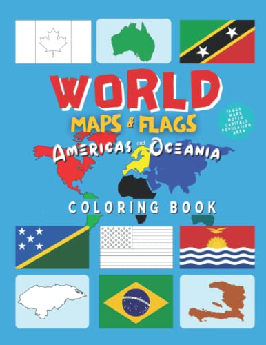 Snapklik.com : World Maps & Flags: Americas And Oceania Coloring Book ...