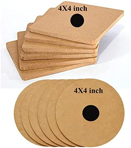 IVEI DIY MDF Wood Sheet Round Craft Magnet - Plain MDF Fridge Magnet ...