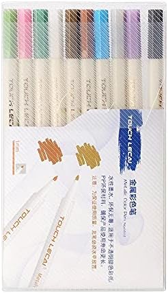 CarDool 10 Colour Metallic Effect Marker Pen Set with Soft Brush Tip ...