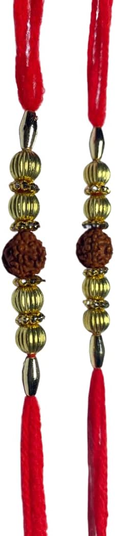 Amazon.com: Set of Two Rakhi, Stone & Moti, Thread. Rakhi, Raksha ...