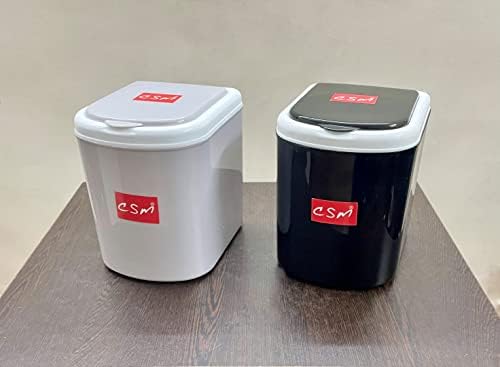 CSM Plastic Small Portable Table Dustbin/Desk Dustbin With Attached Lid ...