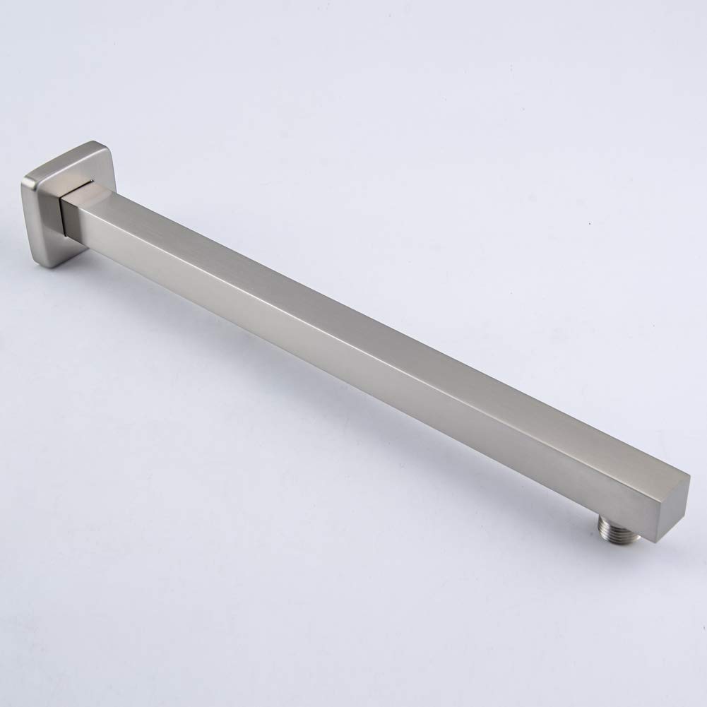 SHAMANDA 16-Inch Brass Shower Extension Arm, Brushed Nickel Universal ...