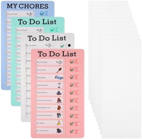 Amazon.com: JIANTA 4 Pcs Chore Chart for Kids, Reusable to Do List ...