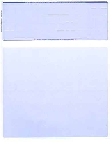 250 Computer Check Paper -Blank Stock Check Paper - Check on Top Blue ...