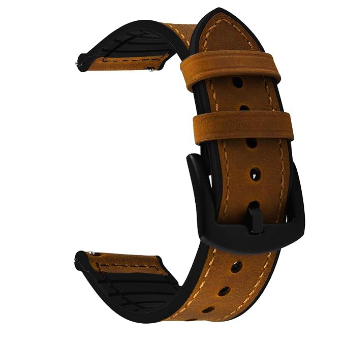 ADAMO 22MM Leather Silicone Straps Compatible With Samsang Galaxy Watch ...