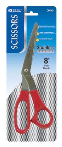 BAZIC 8-Inch Bent Handle Stainless Steel Scissors : Amazon.in: Office ...