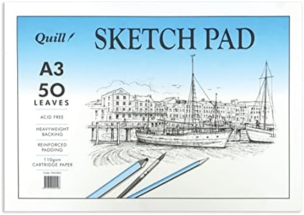 Quill, Sketch Book A3, 20 Sheets, 110gsm Cartridge Paper, Spiral Bound ...