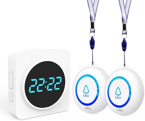 Wireless Calling System Panic Alarm for Elderly, 2 Waterproof Elderly ...