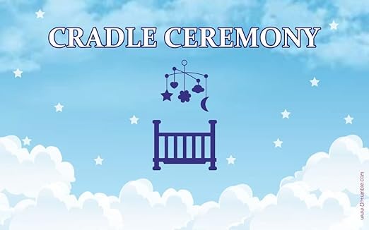 Cradle Ceremony Banner Scene Setter for Namakaran of Boy (Blue -3 feet ...