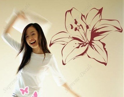 Amazon.com: Custom Color PopDecals - Lily - Wall Art Home Decors Murals ...