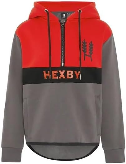 Hexby Kids Mullet Shearing Hoodie Children (Red/Grey, 4-5 Years ...