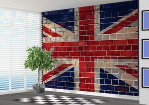 Union Jack Graffiti Brick Wallpaper Wall Mural Wall Art Great Britian ...