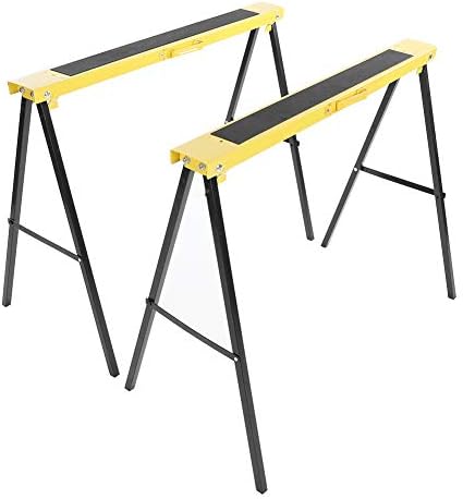 TANGZON Folding Saw Horse Twin Pack, 275KG Heavy Duty Workbench Metal ...