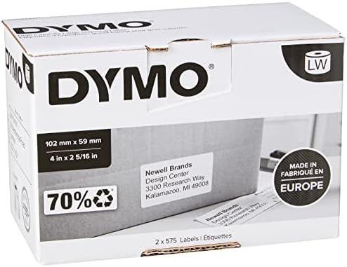 DYMO Authentic LabelWriter Extra Large Shipping Labels | 104 mm x 159 ...
