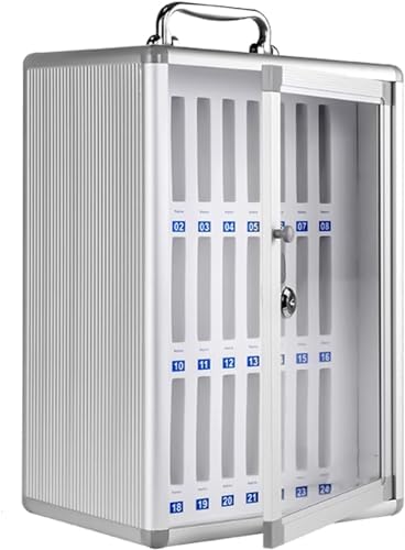 KRLZ Mobile Phone Storage Cabinet, 24 Slots Cell Locker Box With ...