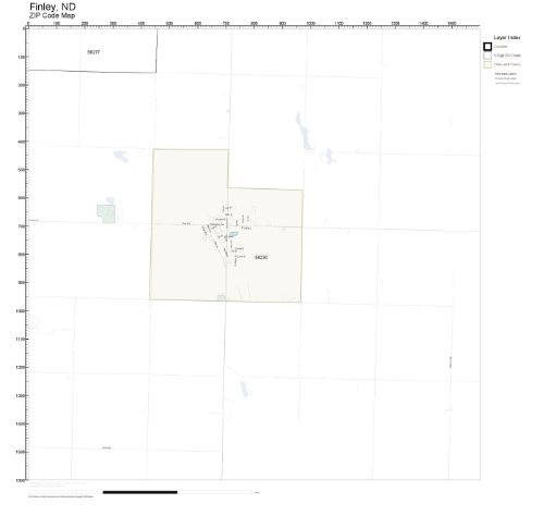 ZIP Code Wall Map of Finley, ND ZIP Code Map Not Laminated: Amazon.com ...