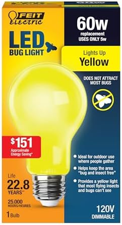 Amazon.com: Feit Electric A19 Outdoor LED Bug Light, 60-Watt Equivalent ...