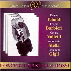 Concerti Martini & Rossi - Renata Tebaldi, Fedora Barbieri, Cesare ...