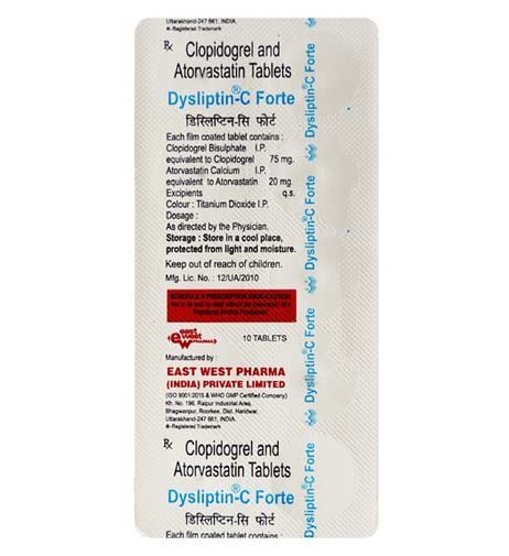 Dysliptin C Forte 75 - Strip of 10 Tablets : Amazon.in: Health ...