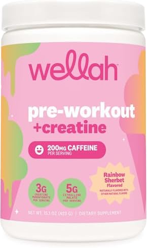 Amazon.com: Wellah Pre-Workout + Creatine Powder (30 Servings) Rainbow ...