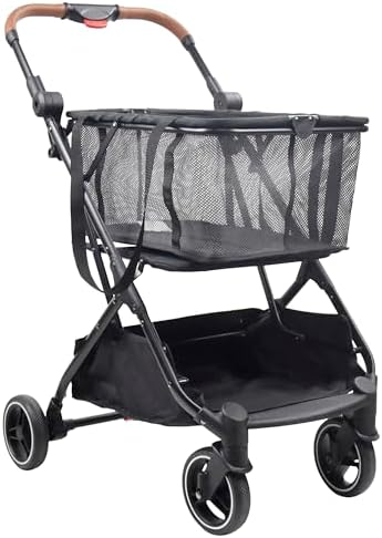 Amazon.com: 𝐍𝐞𝐰𝐥𝐲 𝐔𝐩𝐠𝐫𝐚𝐝𝐞𝐝 Folding Shopping Cart, 80lbs Collapsible ...
