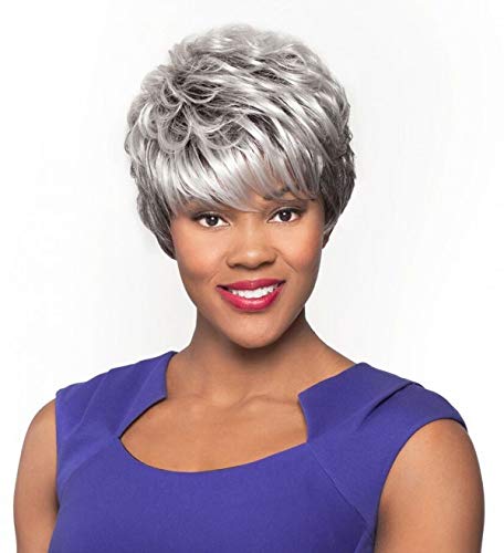 Amazon.com : Minnie Wig Color 3T280 - Foxy Silver Wigs Short Feathered ...