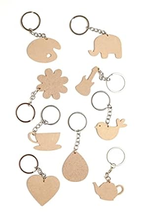 R&H Product Mdf keychains set of 9 designer shapes For Painting, Home ...