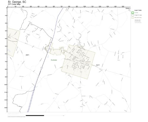 ZIP Code Wall Map of St. George, SC ZIP Code Map Laminated: Amazon.com ...