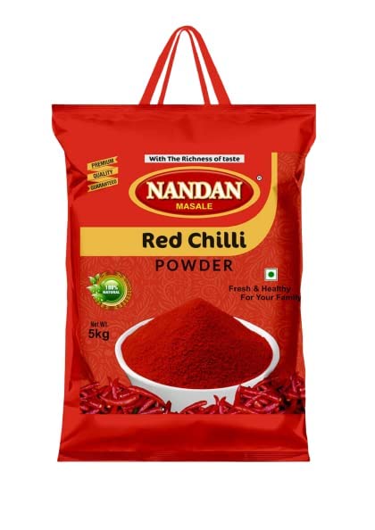 NANDAN Masale Red Chilli Powder 5 KG | Natural Red Chilli Powder with ...