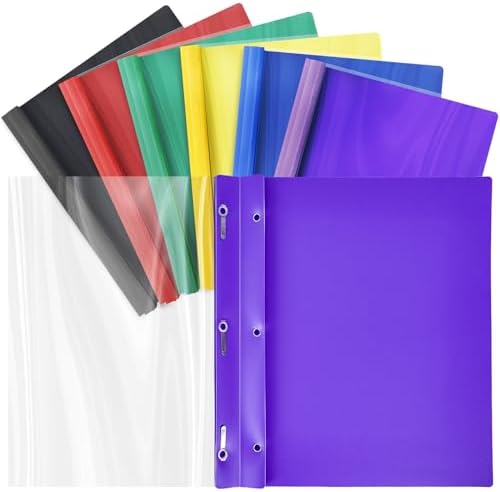 Amazon.com : Koogel 6PCS 3-Prong Plastic Folders Colored, File Folders ...