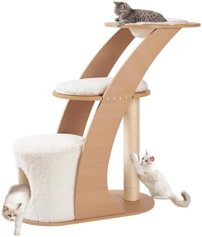 Amazon.com : beeNbkks Cat Tree for Large Cats, Modern Tall Cat Tower for Indoor Cats, Cat Tree ...