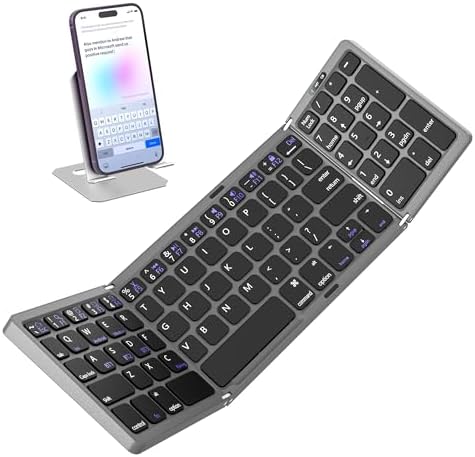 Foldable Bluetooth Keyboard Portable Keyboard with Numeric Keypad for ...