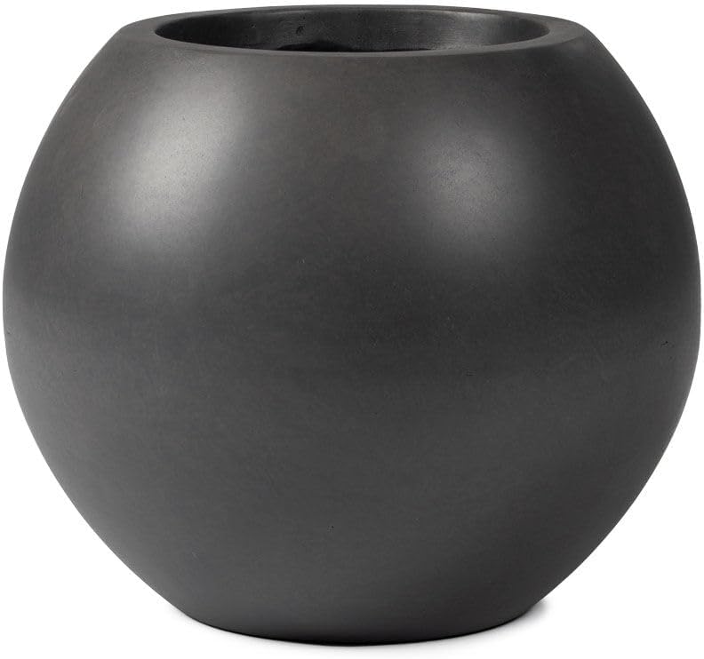 Amazon.com : Ash & Ember Onyx 16" D Ceramic Indoor Outdoor Round Sphere ...