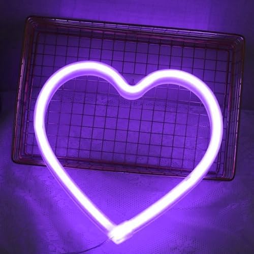 UrsaMajor Neon Heart Lights，Purple Heart Neon Sign, Heart Led Light ...