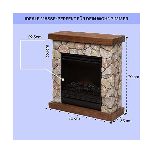 Klarstein Lienz Elektrokamin – Kamin elektisch mit LED-Flammeneffekt ...
