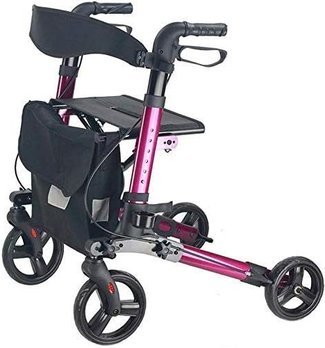Amazon.com: Folding Rollator Upright Posture Rolling Walker Foldable ...