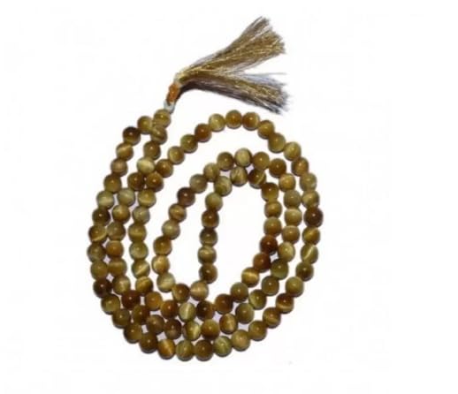 Gemz Mine Genuine Yellow Cats Eye Mala Lahsuniya Mala Lehsunia Stone ...